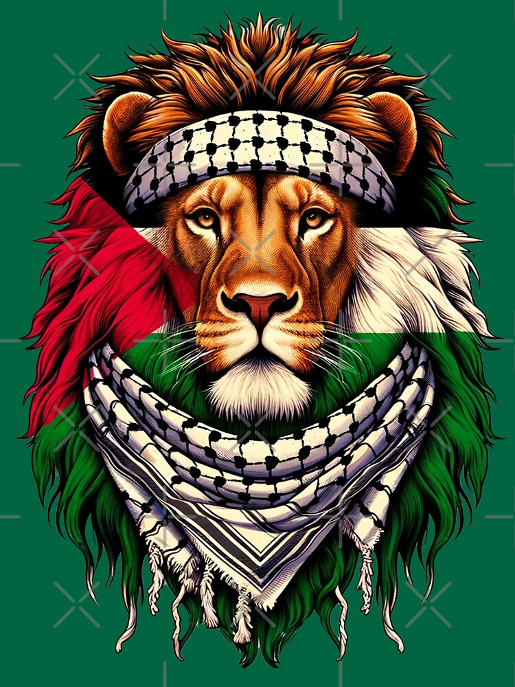 "lion Flag Of Palestine - Gift For Palestinian From Palestine ...