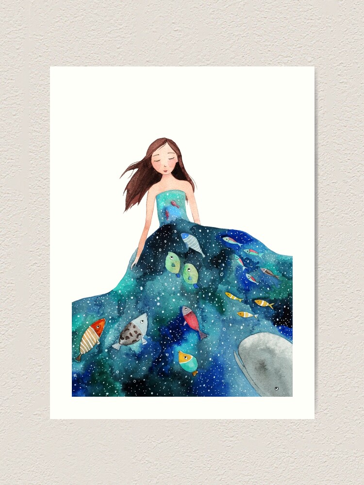 Prompthunt: Ocean Themed Princess Dress Design, Watercolor | atelier ...
