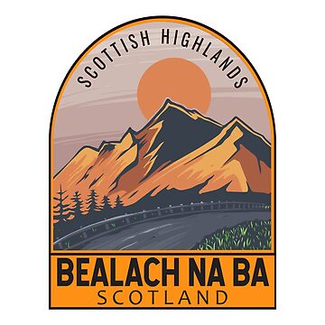 "Bealach na Bà Scotland Retro Travel Emblem" Sticker for Sale by ...