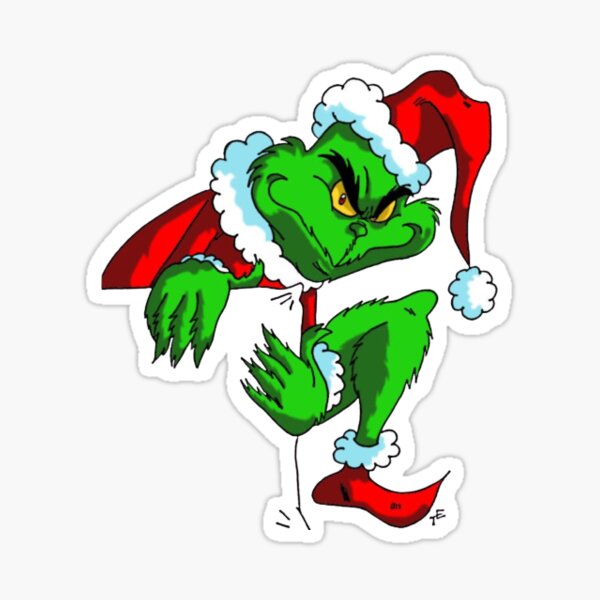 "Funny faces of Grinch sticker." Sticker for Sale by bloosoms | Redbubble