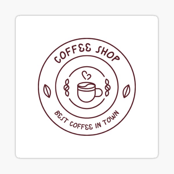"Coffee Shop Logo" Sticker by Pixyland | Redbubble
