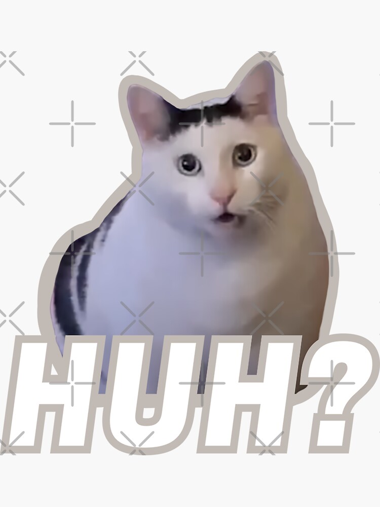 "Huh cat meme | Huh?" Sticker for Sale by ins1ck | Redbubble