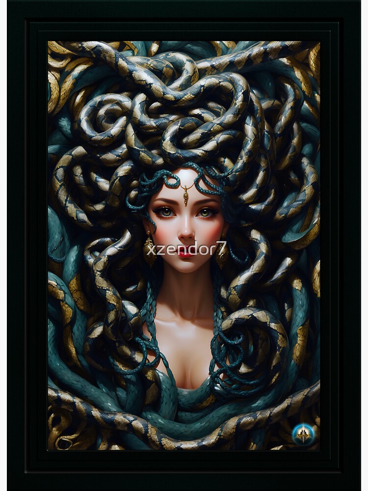 "Daughter Of The Snakes Captivating AI Concept Art by Xzendor7" Sticker ...