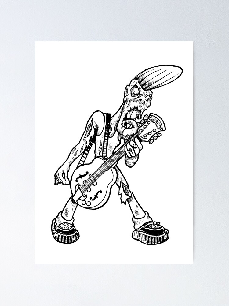 "Psycho Zombie (black and white)" Poster by SquareDog | Redbubble