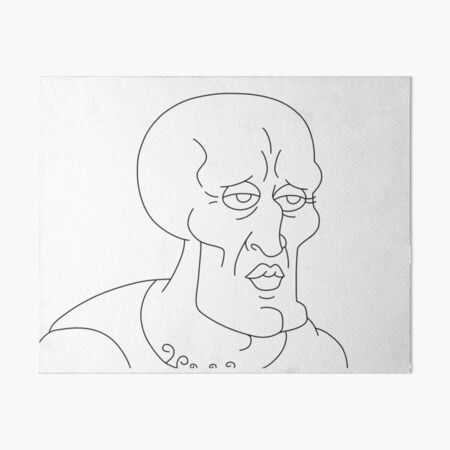 "Handsome squidward outline" Art Board Print for Sale by TicaCreations ...