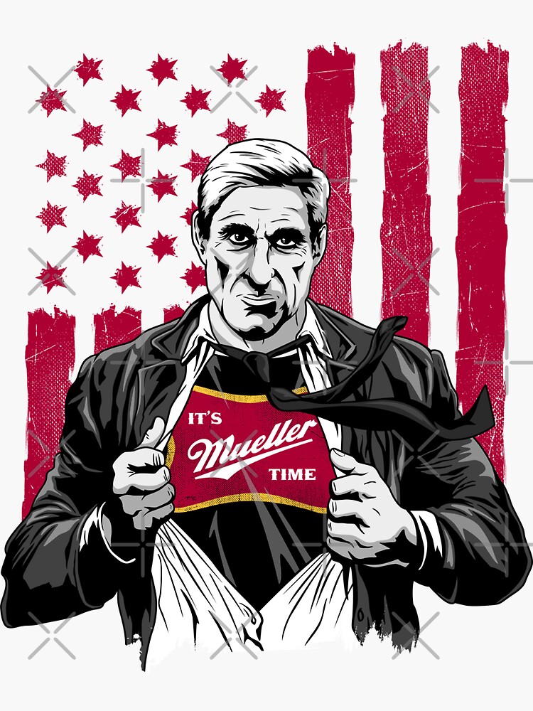"It's Mueller Time Superhero" Sticker for Sale by TheTeeSupplyCo ...