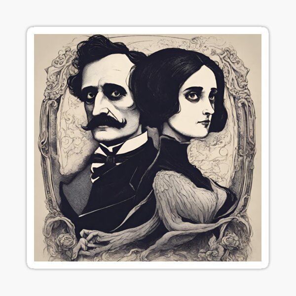 "Edgar Allan Poe and Annabel Lee Portrait" Sticker for Sale by ...