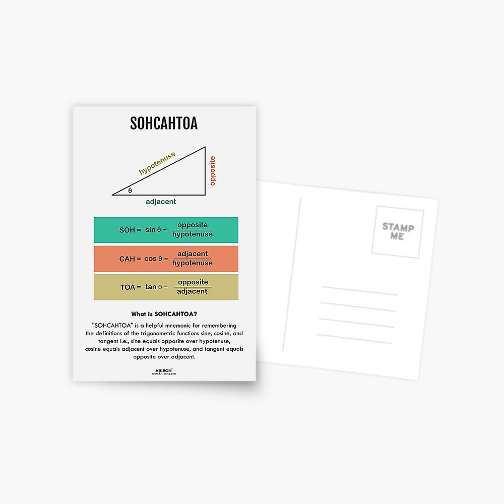 "SOHCAHTOA" Poster for Sale by KriRon-Edu | Redbubble