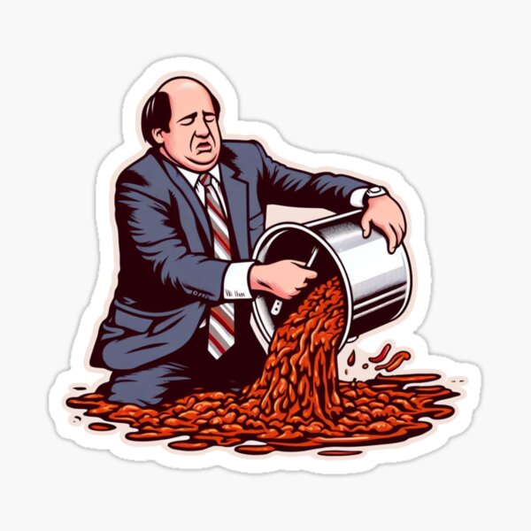 "Chili Spill - Kevin Malone | The Office Dunder Mifflin" Sticker for ...