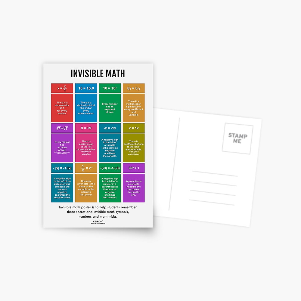 "Invisible Math" Poster for Sale by KriRon-Edu | Redbubble
