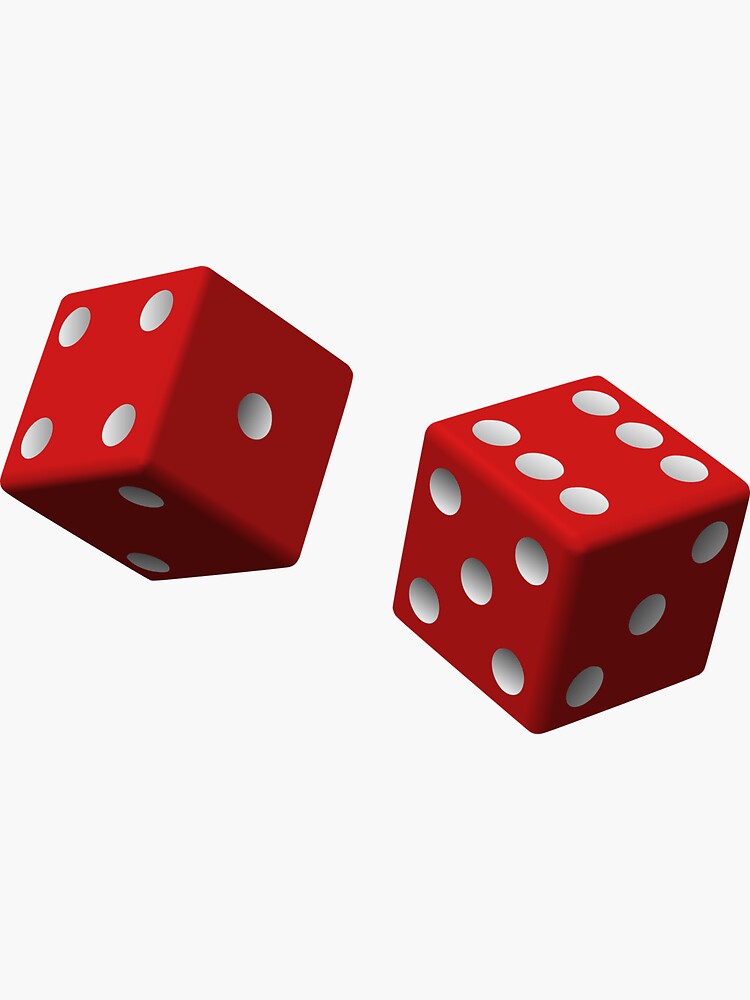 "Red Dice" Sticker for Sale by GeneralHooHa | Redbubble