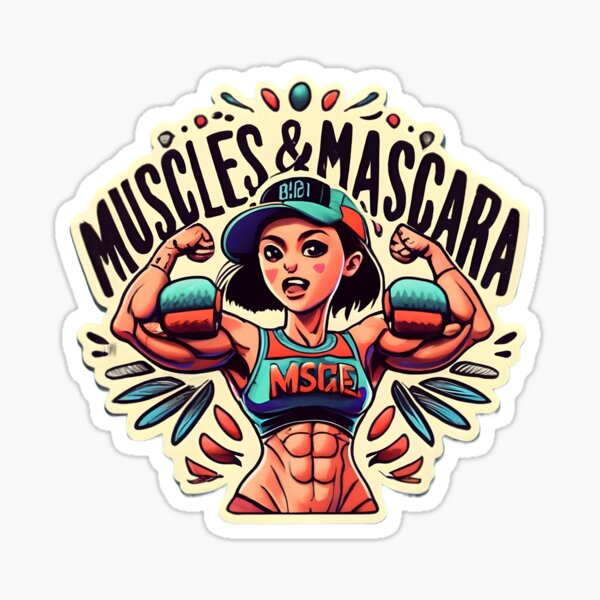 "Muscles and Mascara" Sticker for Sale by Graphics Galore | Redbubble
