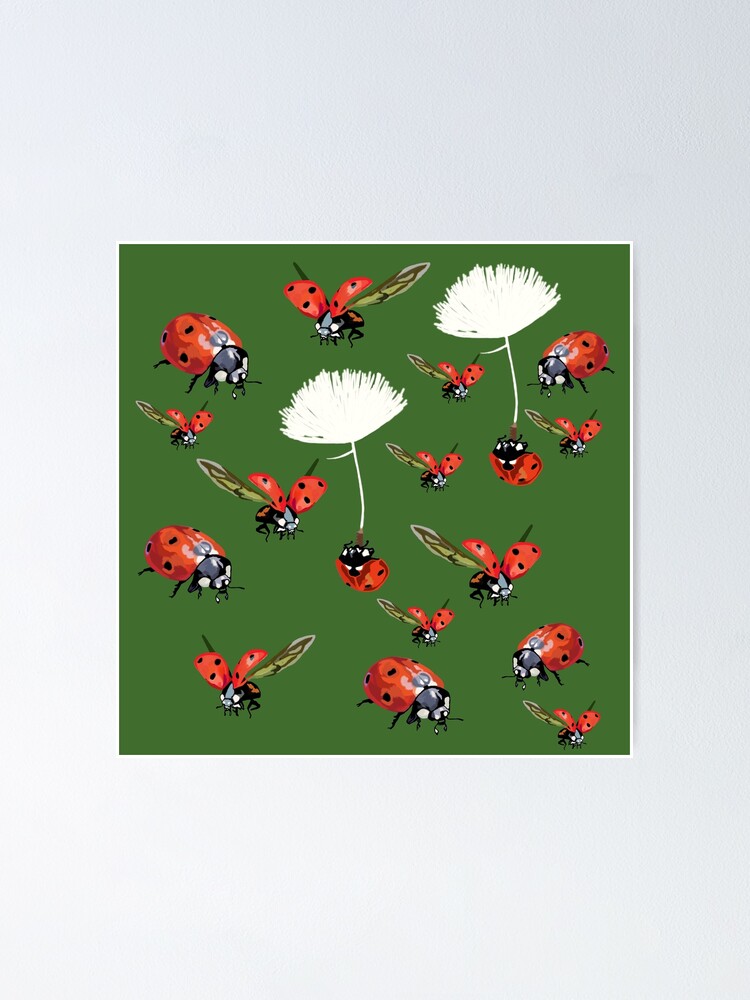 "Ladybugs flight, Ladybirds, Spring Art " Poster for Sale by Manitarka ...