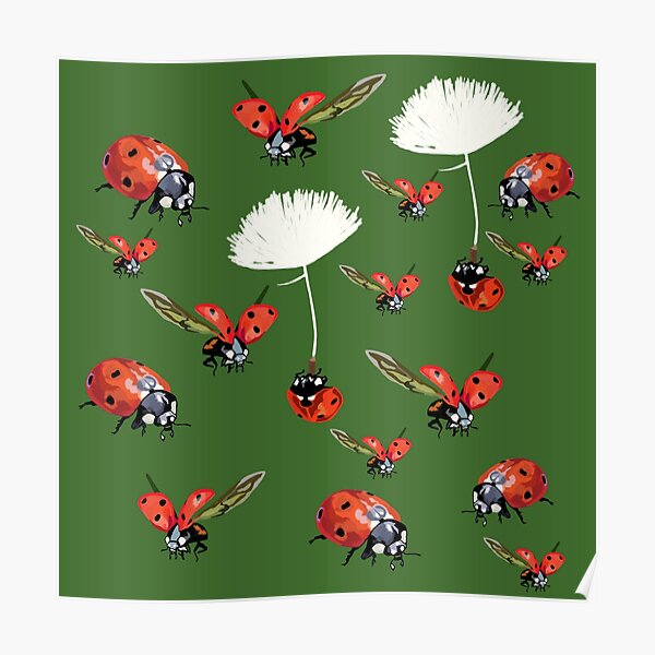 "Ladybugs flight, Ladybirds, Spring Art " Poster for Sale by Manitarka ...
