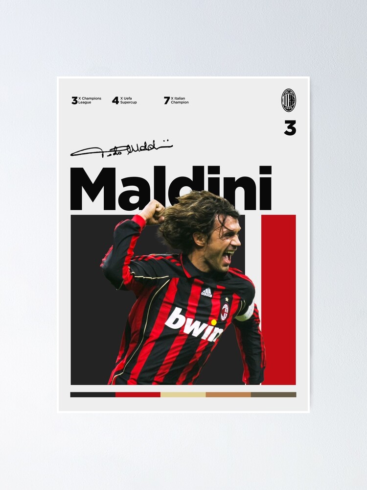 "Paolo Maldini Poster" Poster for Sale by RubySport | Redbubble