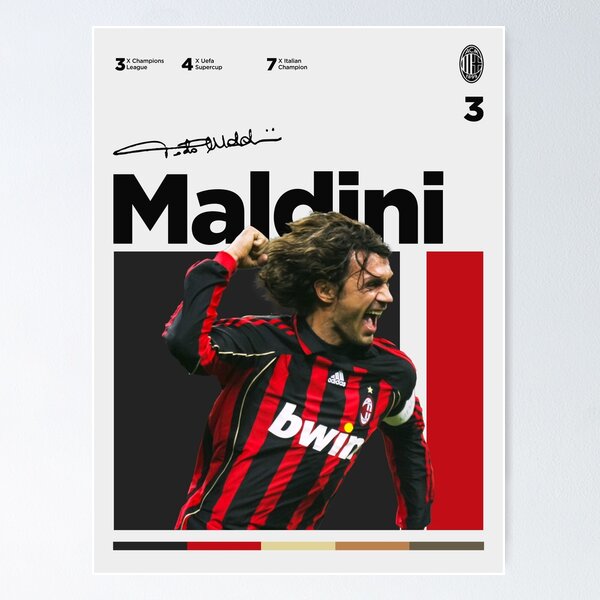 "Paolo Maldini Poster" Poster for Sale by RubySport | Redbubble