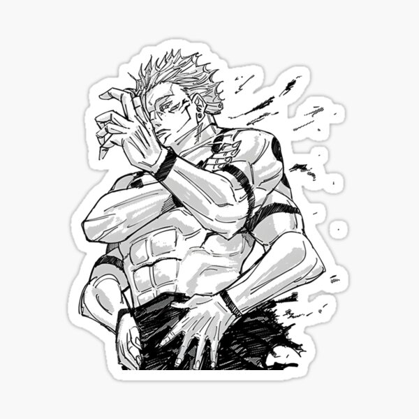"sukuna true form manga" Sticker for Sale by Lunar-Cartoonis | Redbubble