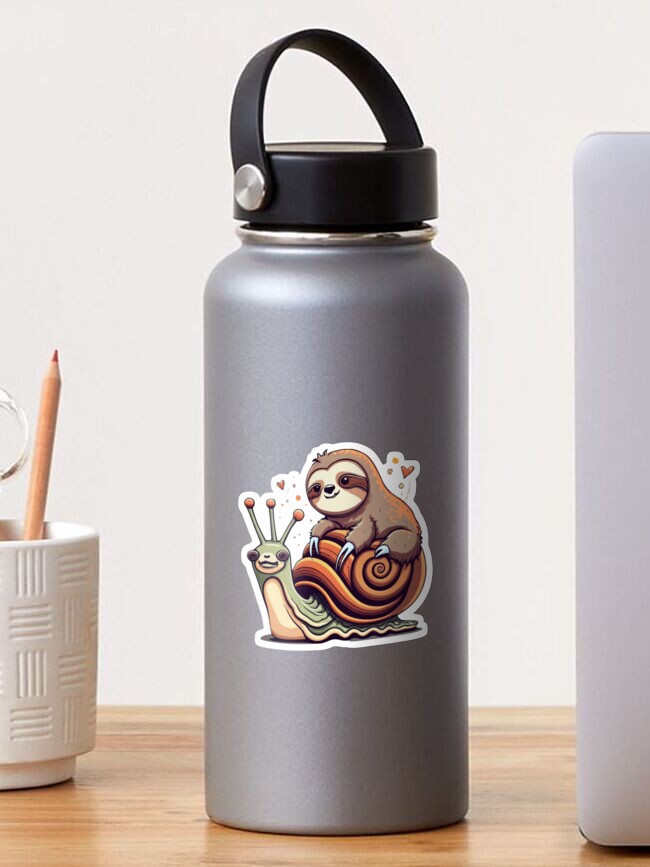 "A sloth on a snail" Sticker by lokirick | Redbubble