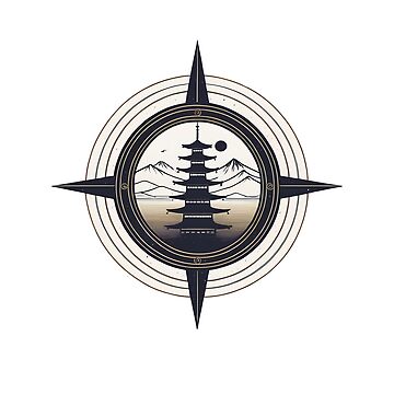 "Zen Temple's Guiding Compass" Sticker for Sale by ZenHeads | Redbubble