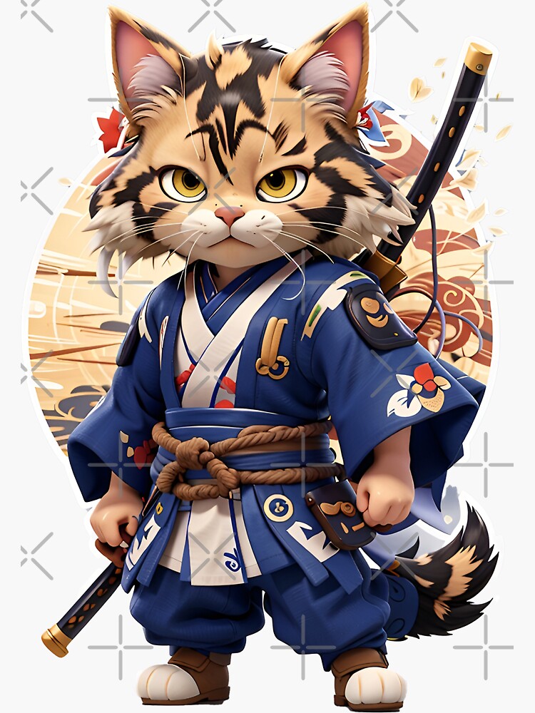 "Samurai_cat_sticker" Sticker for Sale by fallencsgo | Redbubble
