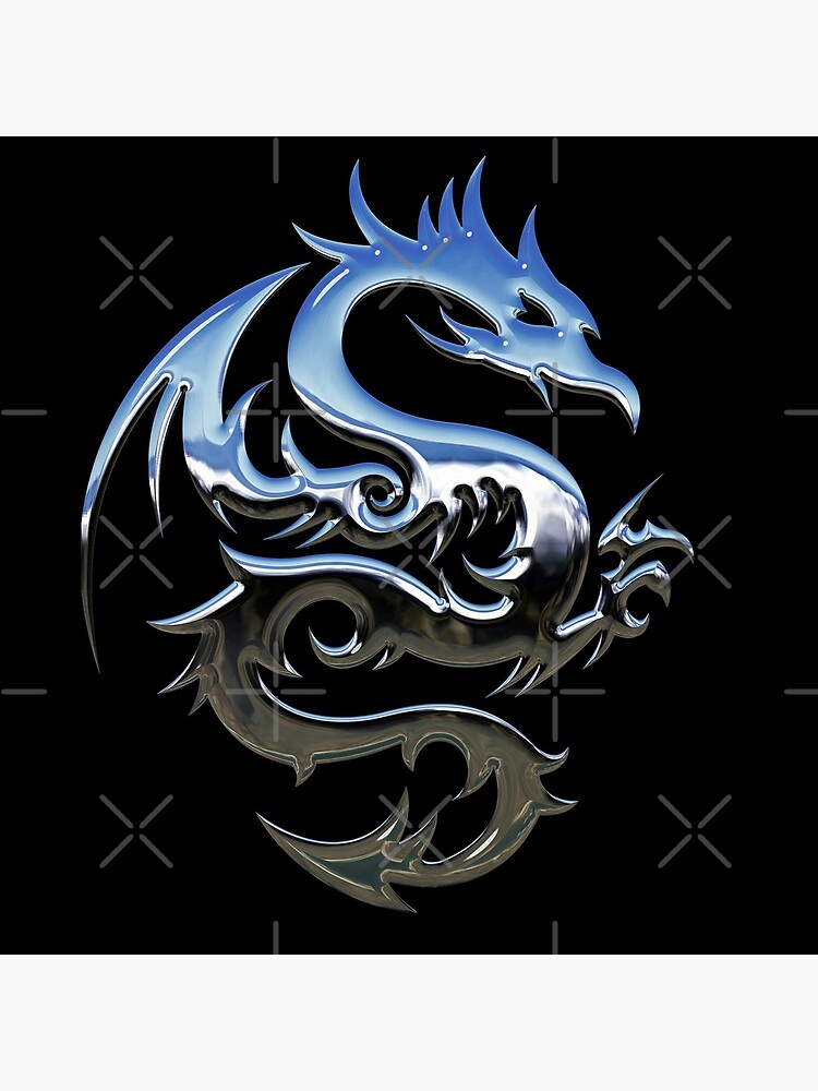 "Dragon Sticker - Metal Liquid Dragon " Art Print for Sale by fermo ...