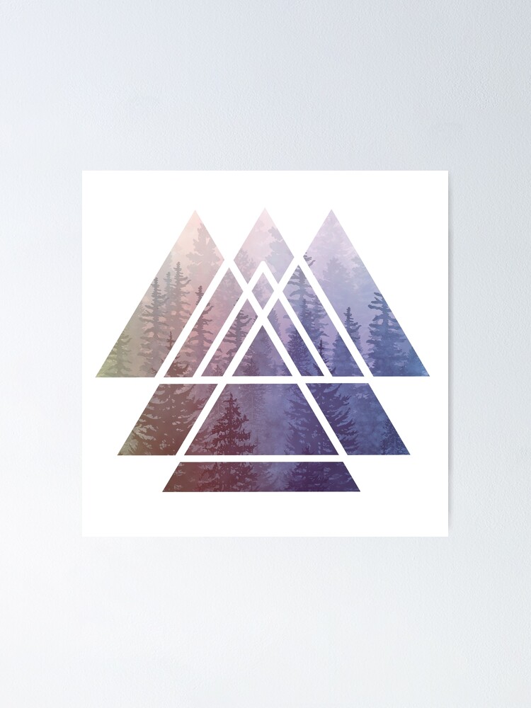 "Sacred Geometry Triangles - Rainbow Misty Forest" Poster by maryedenoa ...