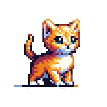 "8bit Orange Cat: Adorable Pixelated Feline Art" Sticker for Sale by ...