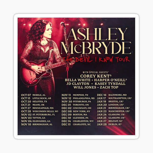 "Ashley Mcbryde The Devil I Know" Sticker for Sale by CosseFerme ...