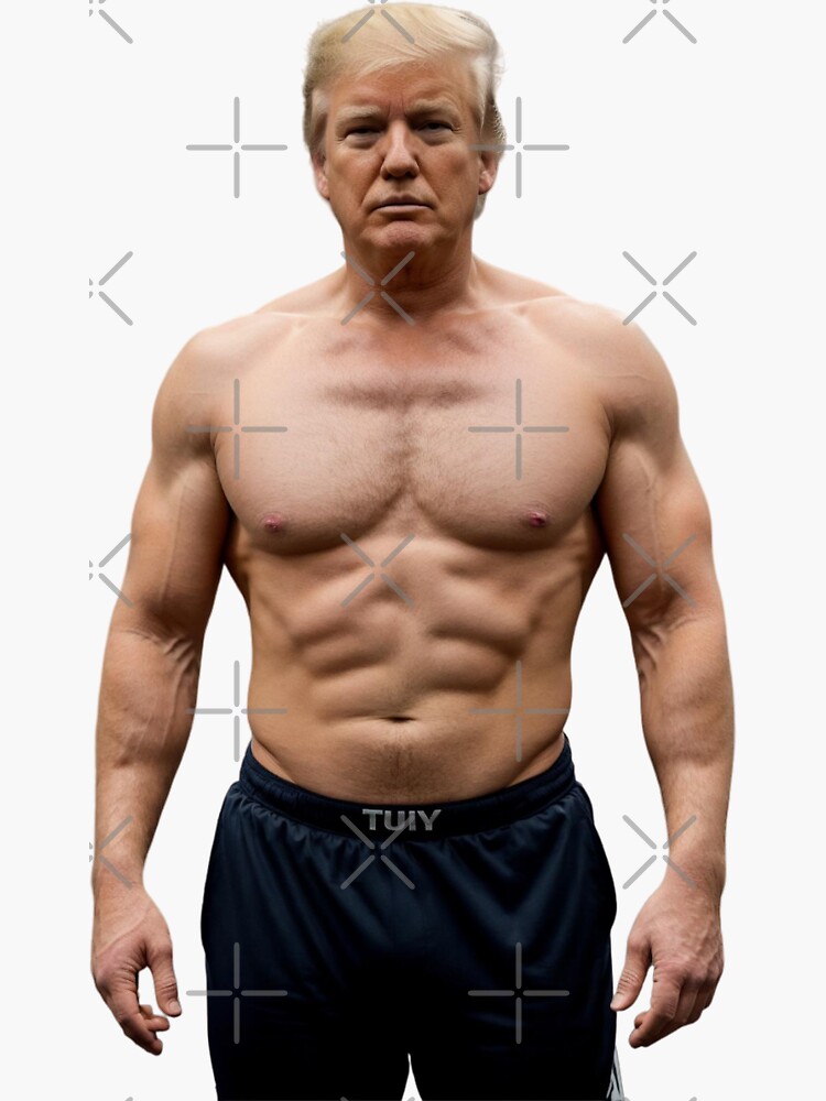 "Muscular and fit Donald Trump" Sticker for Sale by BigCoolShop | Redbubble