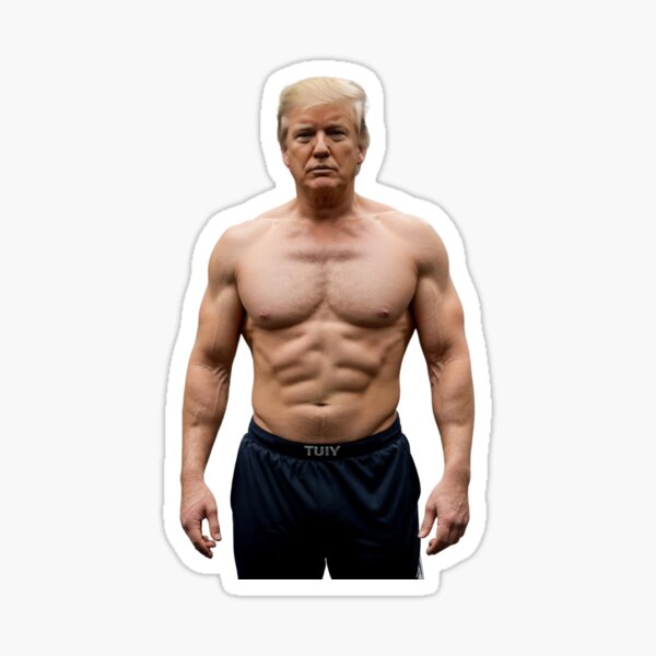 "Muscular and fit Donald Trump" Sticker for Sale by BigCoolShop | Redbubble