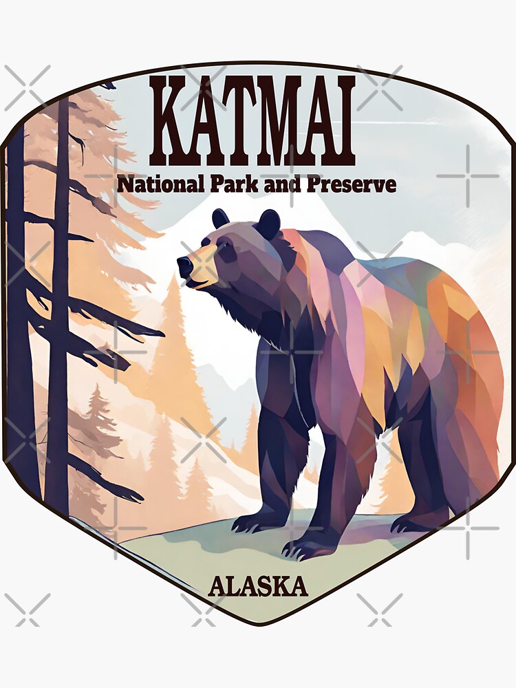 "KATMAI national park and preserve - Alaska" Sticker for Sale by ...