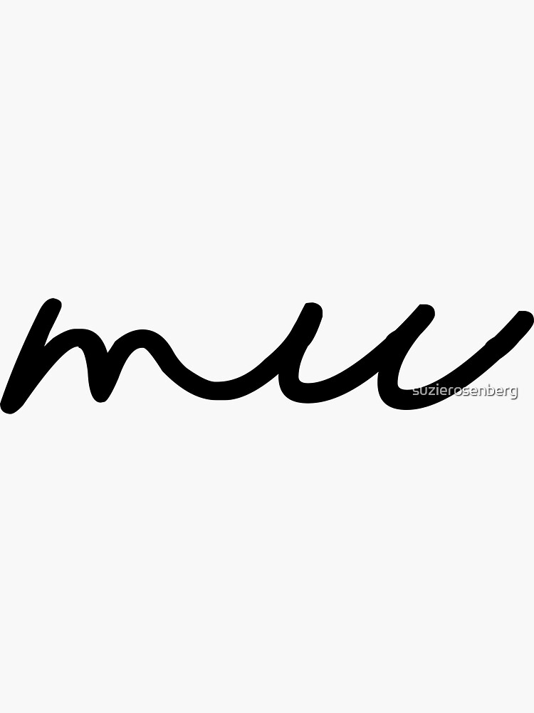 "Cursive Mu" Sticker for Sale by suzierosenberg | Redbubble