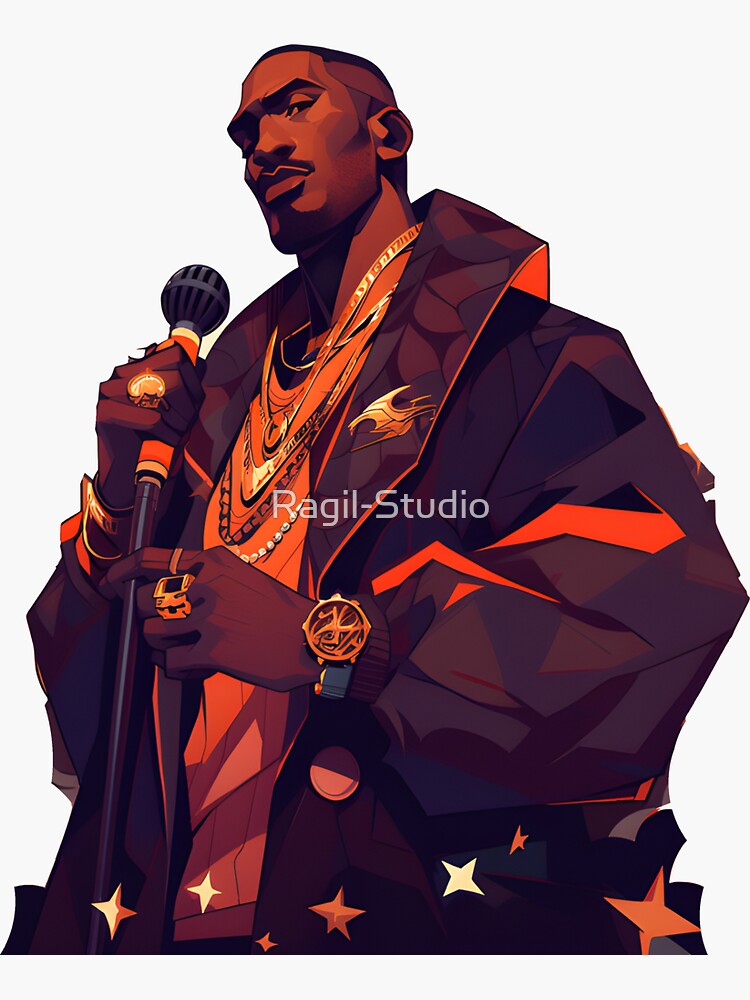 "Rakim Rapper" Sticker for Sale by Ragil-Studio | Redbubble