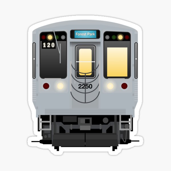 "Chicago "L" 2200 Series Train" Sticker for Sale by LeonTransit | Redbubble