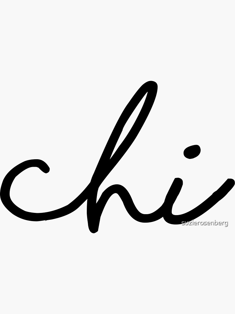"Cursive Chi" Sticker for Sale by suzierosenberg | Redbubble