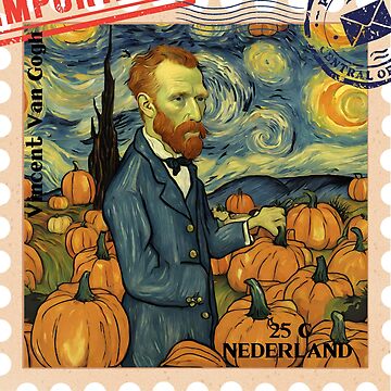 "Vincent Van Gogh Halloween stamp" Sticker for Sale by no8design ...