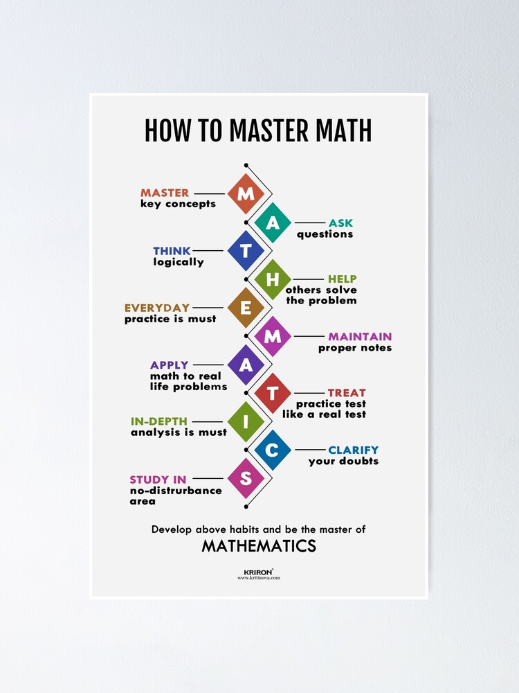 "How to master math" Poster for Sale by KriRon-Edu | Redbubble