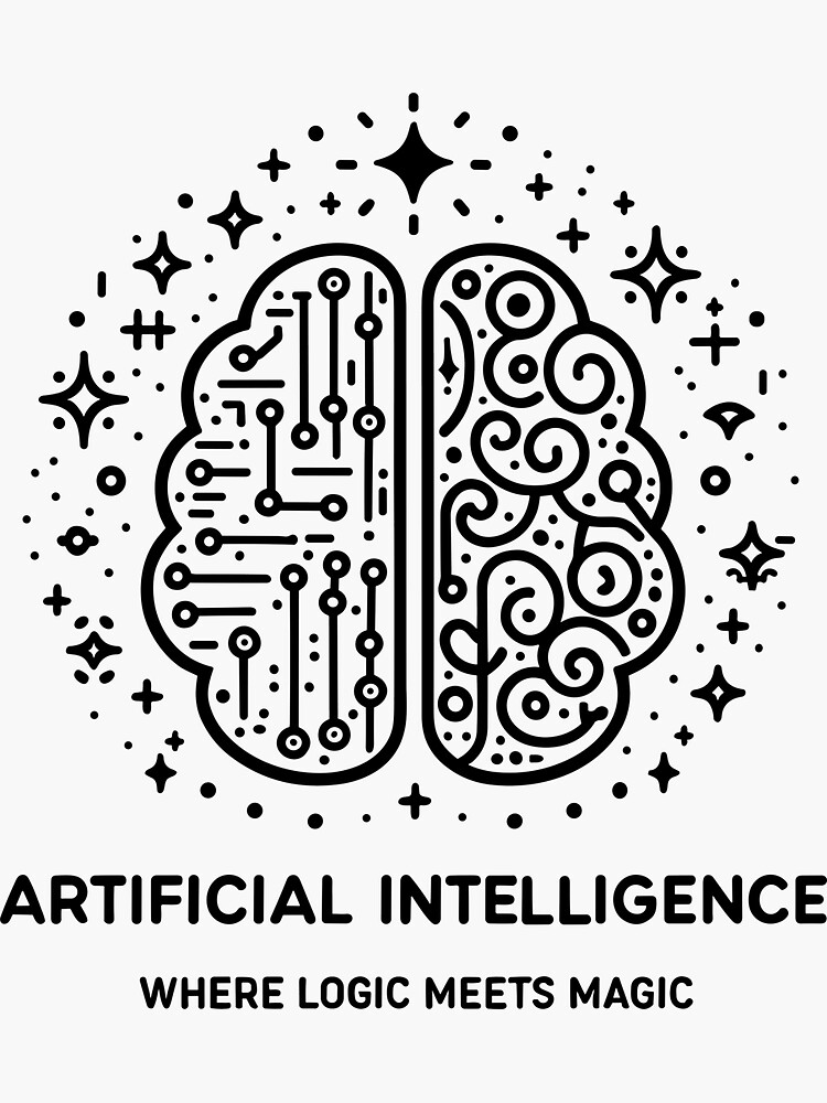 "Artificial Intelligence Where Logic Meets Magic" Sticker for Sale by ...