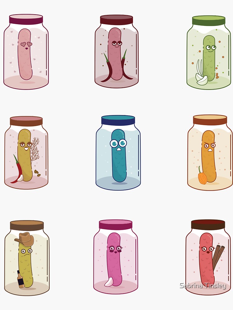 "Pickle Sticker Variety Pack" Sticker for Sale by sabtindesigns | Redbubble