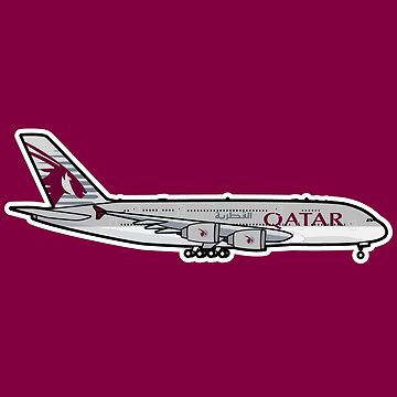 "Qatar Airways Airbus A380" Sticker for Sale by PilotDecals | Redbubble