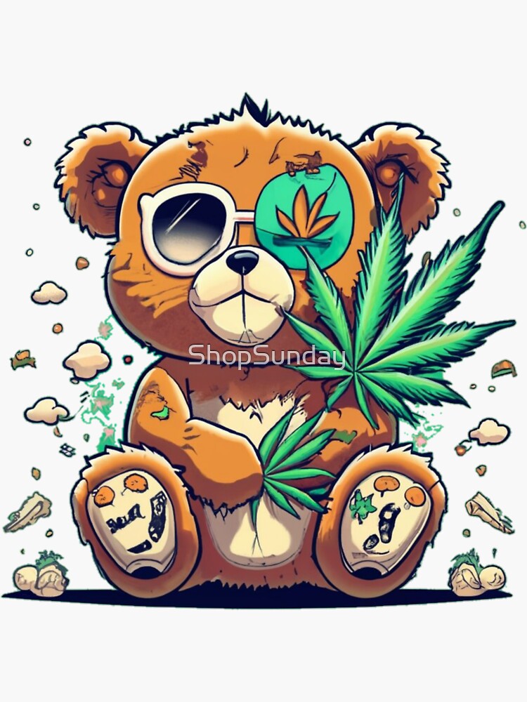 "Hippie Positivity Furry Bearbie Bear Arms Get High Funny Colorful Cute ...