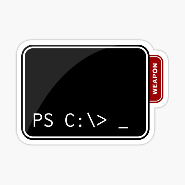 "PowerShell (Weapon)" Sticker for Sale by LateralMovement | Redbubble