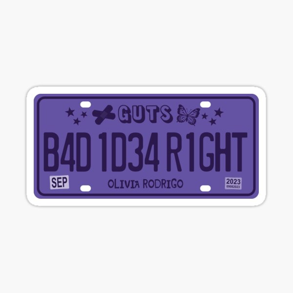 "bad idea right license plate " Sticker for Sale by acciojoy | Redbubble