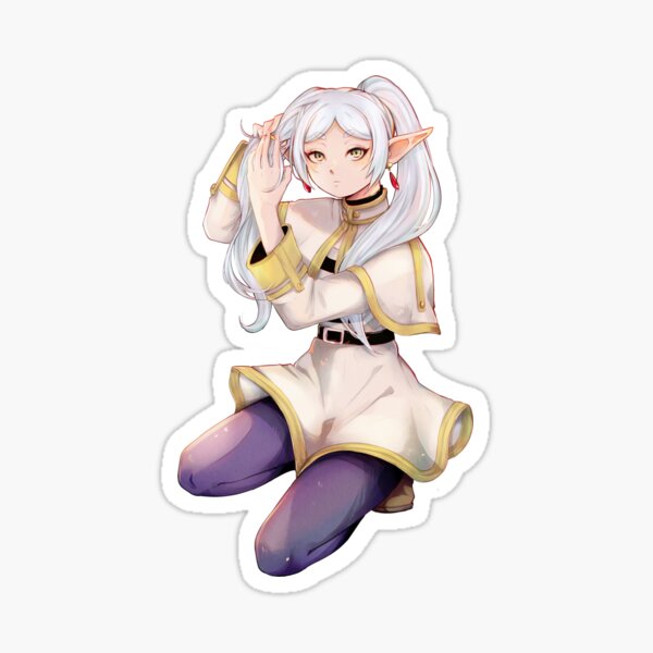 "Frieren Anime Elf Girl Sticker Frieren: Beyond journey’s end" Sticker ...