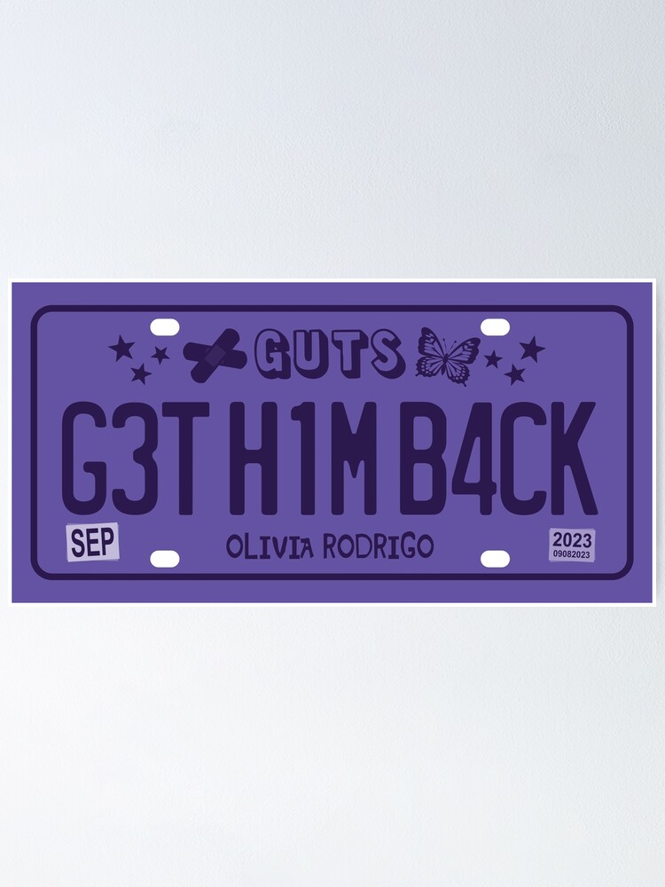 "get him back license plate " Poster for Sale by acciojoy | Redbubble