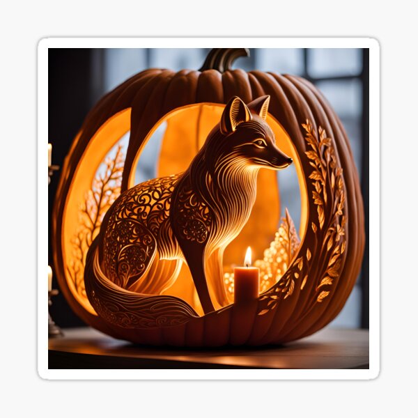 "Carved Pumpkin in the shape of a Fox! Halloween - Festival of Lights ...