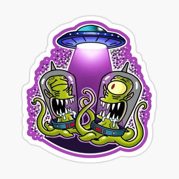 "aliens kang and kodos" Sticker for Sale by Ratatatts | Redbubble