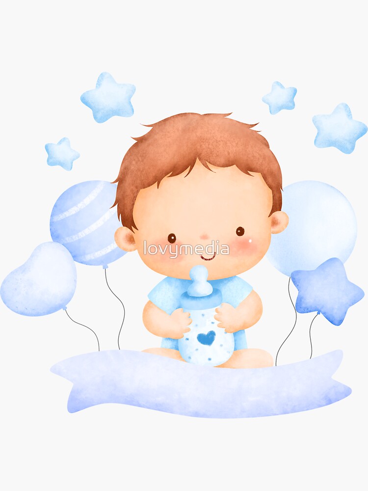 "Newborn Baby Boy Sticker" Sticker for Sale by lovymedia | Redbubble