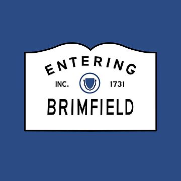 "Now Entering Brimfield" Sticker for Sale by tandre | Redbubble
