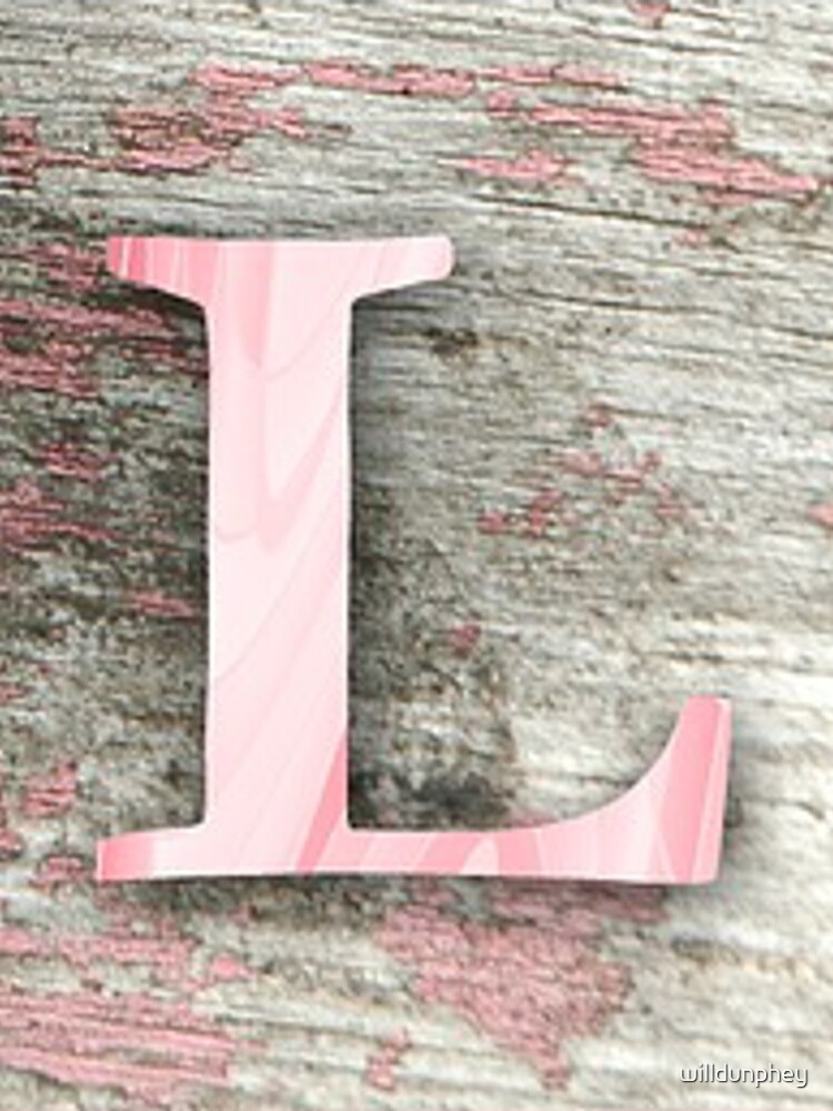 "Letter L Pink Marble Wood" Drawstring Bag for Sale by willdunphey ...